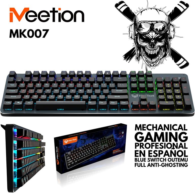 Teclado Gamer Mecánico en español Meetion MK007 Customizable MEETION ...