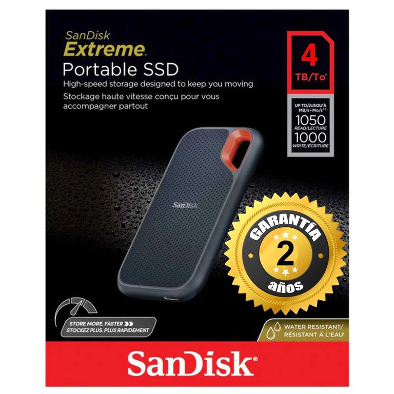 Disco ssd externo sandisk e61 extreme 4tb portable 1050mbs SANDISK | falabella.com