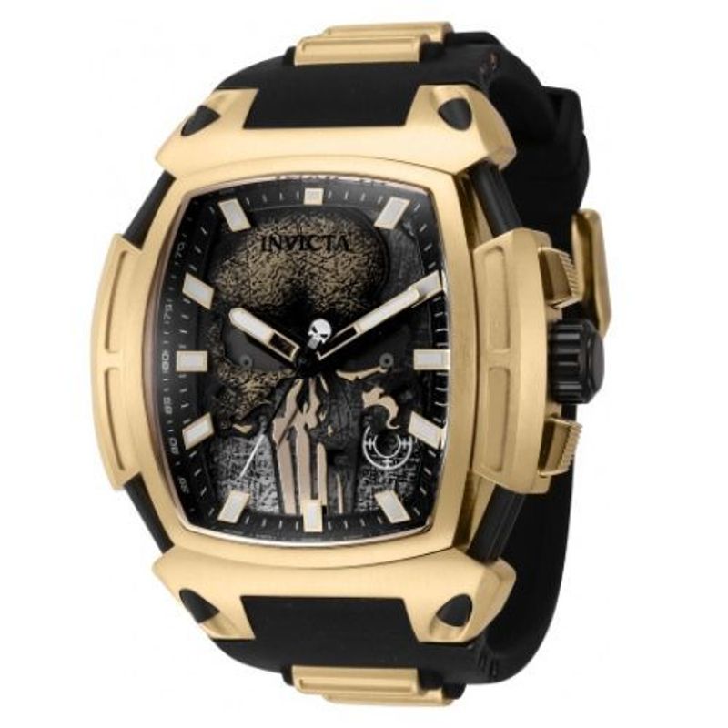 Reloj Invicta Marvel The Punisher Acero Dorado y Silicona Negro 43169 ...