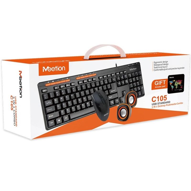 Kit Keyboard Mouse Speakers & Pad Meetion C105 Combo Estudio y Trabajo ...