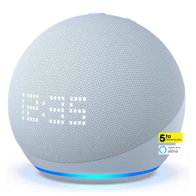 Echo Dot 5 con Reloj con Alexa Parlante Inteligente - Azul AMAZON ...