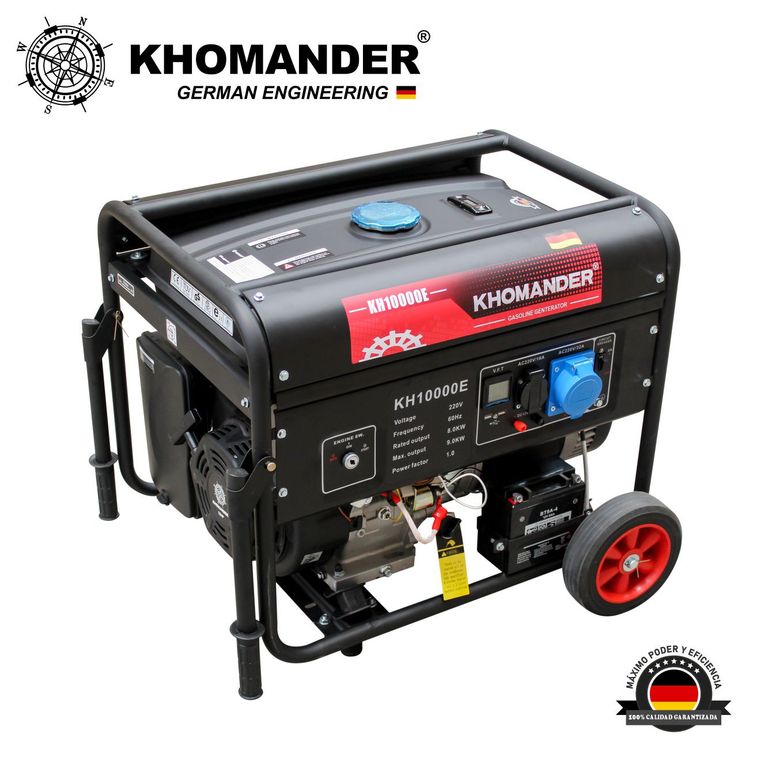 GENERADOR GASOLINERO 9000W 220V - KHOMANDER - A. ELECTRICO Y MAN ...