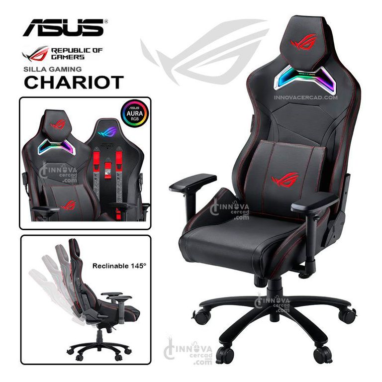Silla gaming asus rog chariot sl300c aura rgb brazos 4d ASUS ...