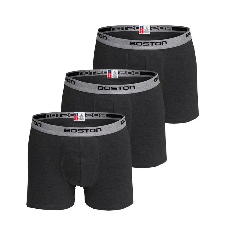 Pack x3 Bóxer Boston Corto Plomo Oscuro BOSTON | falabella.com