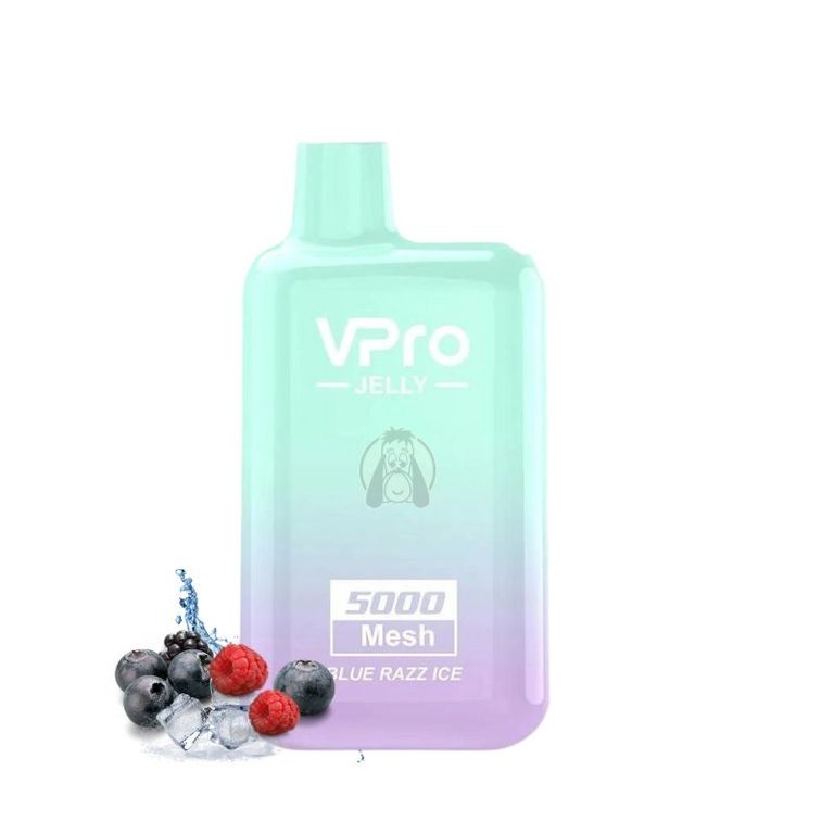 Vpro New Jelly, Desechable, 5000 Puffs, 5% - BLUE RAZZ ICE GENERICO ...