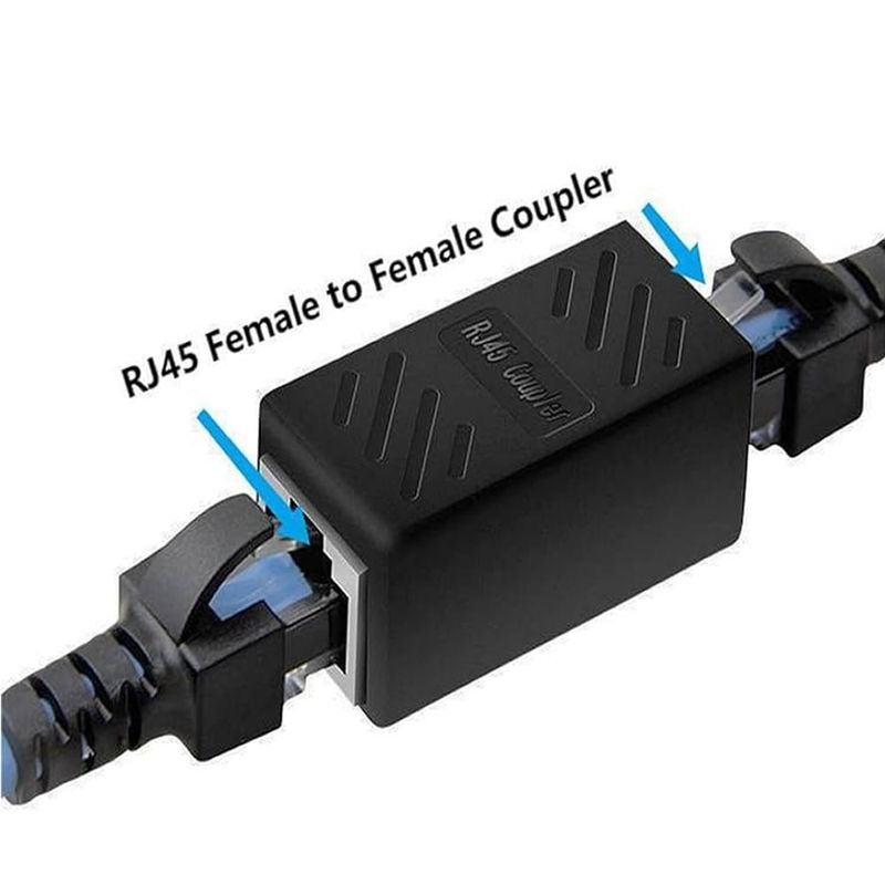 Adaptador de conector Lan de red hembra a hembra Negro GENERICO ...