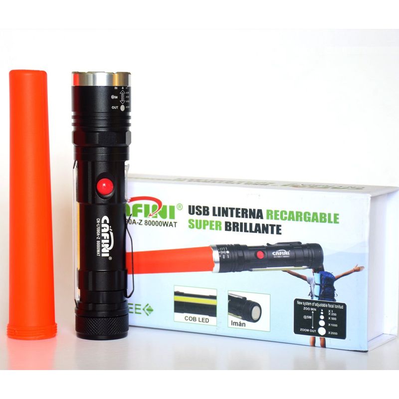 Linterna Led Recargable 90000W Cafini con Iman y Vara CAFINI ...