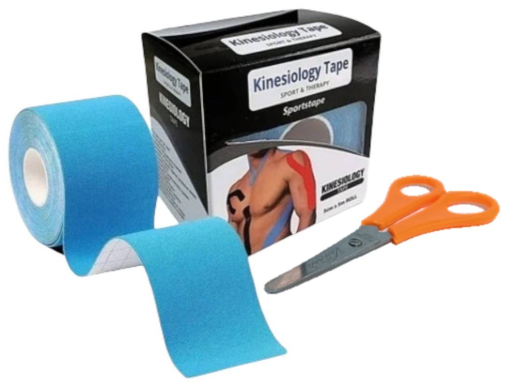 VENDAJE CINTA TAPE KINESIOLÓGICA 5CM X 5M CELESTE MÁS TIJERA GENERICO ...