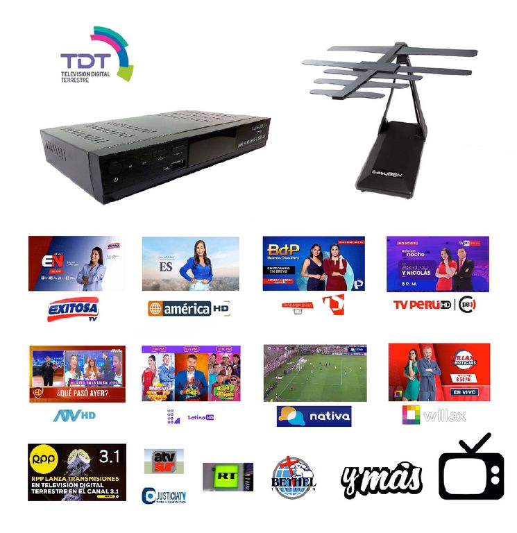 KIT TDT EASYBOX SINTONIZADOR Y ANTENA B BOX | Falabella Perú