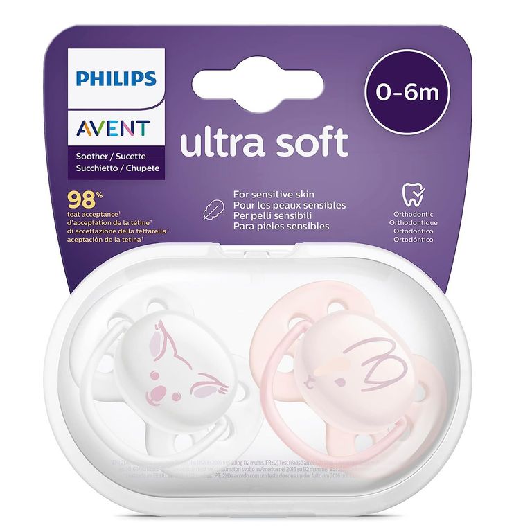 Chupones Avent Ultra Soft De 0 A 6 Meses Niña SCF222/04 AVENT ...