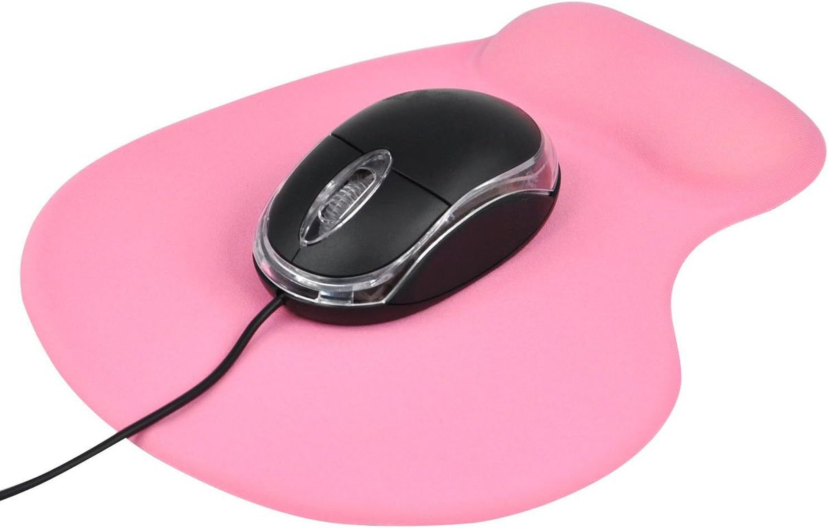 MOUSE PAD ERGONOMICO CON ALMOHADILLA BASE DE GOMA GEL ROSA GENERICO ...