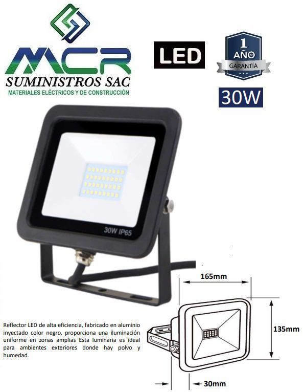 REFLECTOR LED 30W LUZ CALIDO 3000K IP65 220V GENERICO | falabella.com