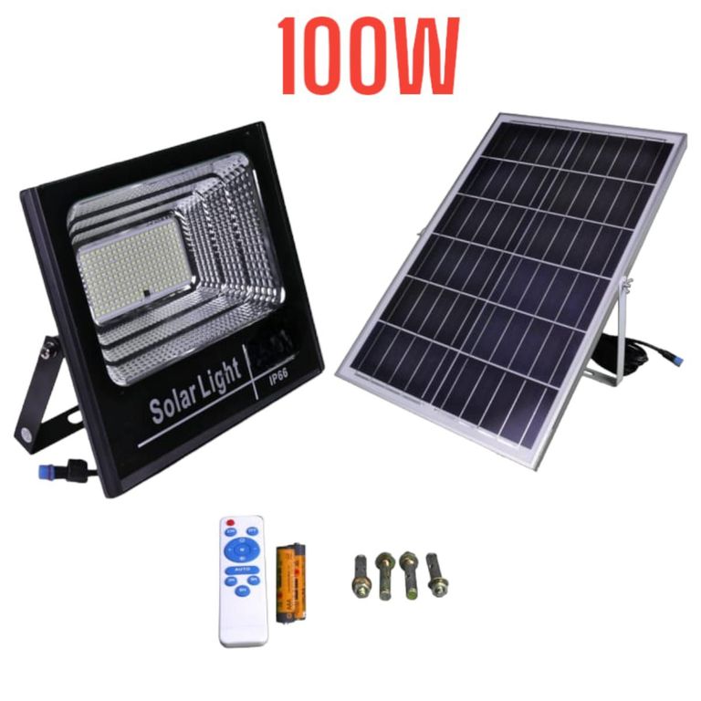 Reflector Solar Led 100Watts con Panel Solar Exteriores | Sodimac Falabella