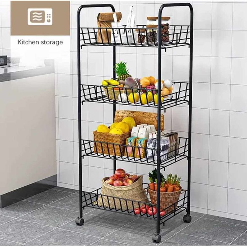 Verdulero Frutero Color Guinda de Cocina con Ruedas de 4 pisos GENERICO ...