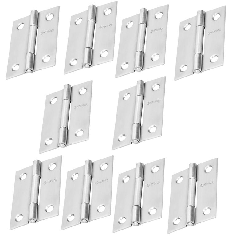 Bisagra rectangular 2 pulgadas acero inoxidable Hermex, Pack 10 piezas ...