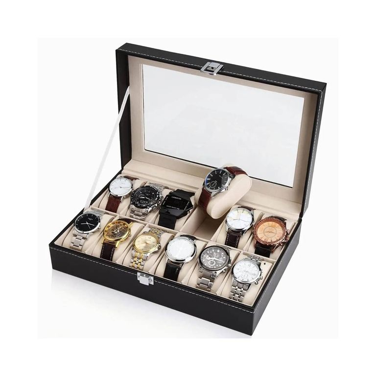 Caja Organizador Porta Relojes de 12 Compartimientos GENERICO ...