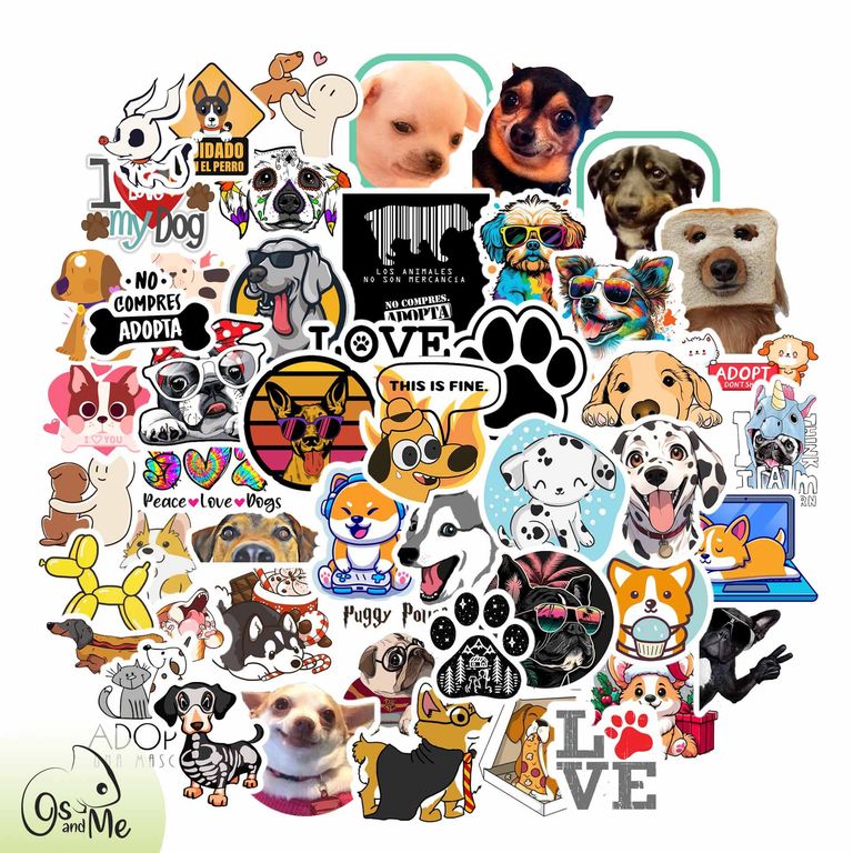 Sticker Perros pack 50 piezas resistente al agua GENERICO | falabella.com