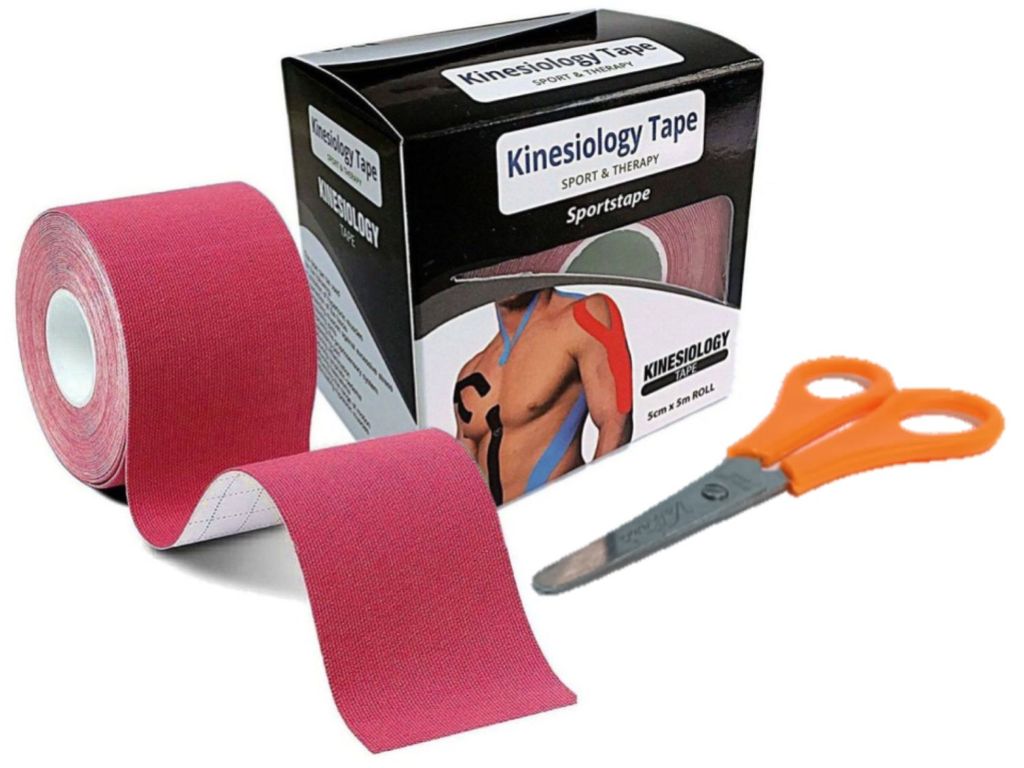 VENDAJE CINTA TAPE KINESIOLÓGICA 5CM X 5M ROJO MÁS TIJERA GENERICO ...