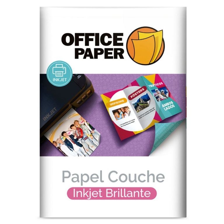 Papel Couche Brillante Inkjet 120g por 10 Hojas A4 OFFICE PAPER ...