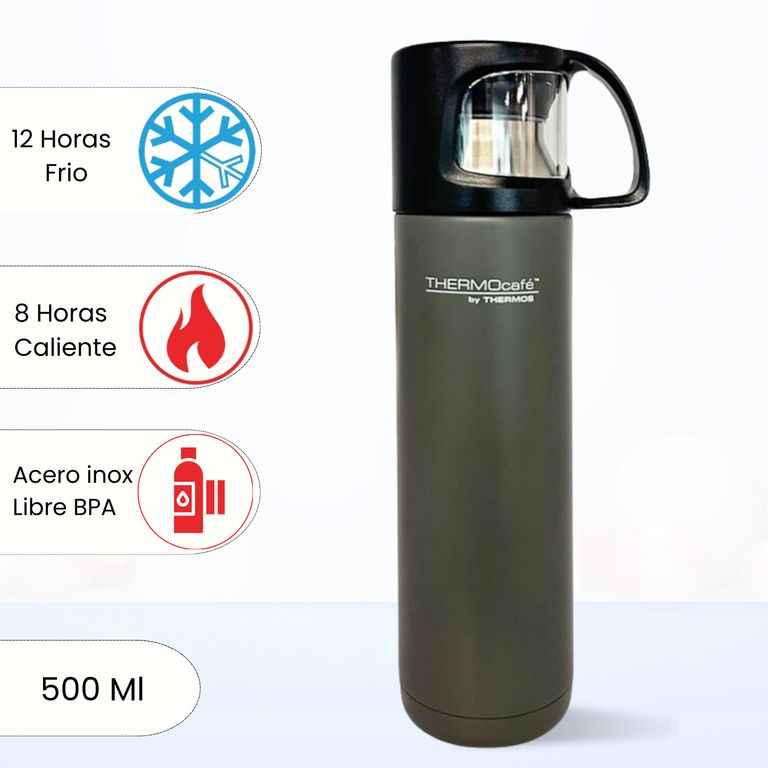 Termo de Bebida con Taza 500 Ml Gris | Sodimac Perú