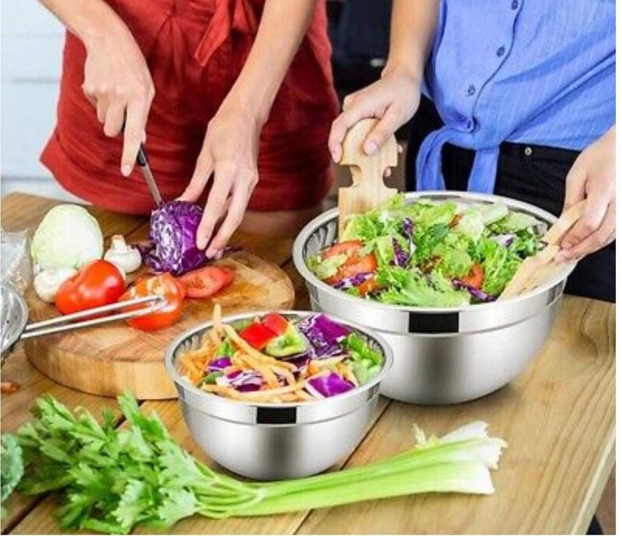 SET DE BOWLS 7 PIEZA ACERO INOXIDABLE CON TAPA DE COLORES GENERICO ...