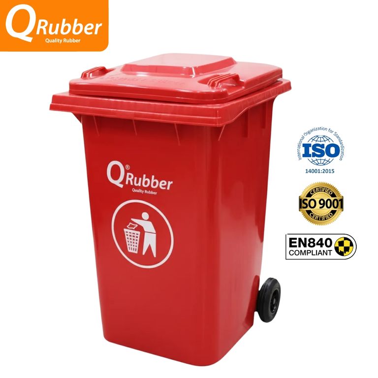 Tacho de plástico 360 litros rojo QRubber QRUBBER | Falabella Perú