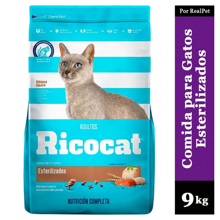 Comida para Gato Adulto Esterilizado Ricocat 9 kg | Sodimac Perú