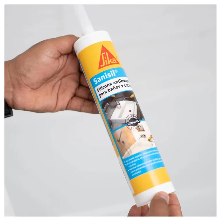 Silicona Antihongo para baños y cocinas Sika Sanisil® Blanco 280ml ...