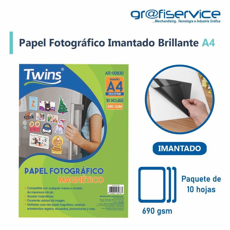 Papel Fotográfico Imantado Brillante A4 TWINS 10 Hojas | Sodimac Falabella