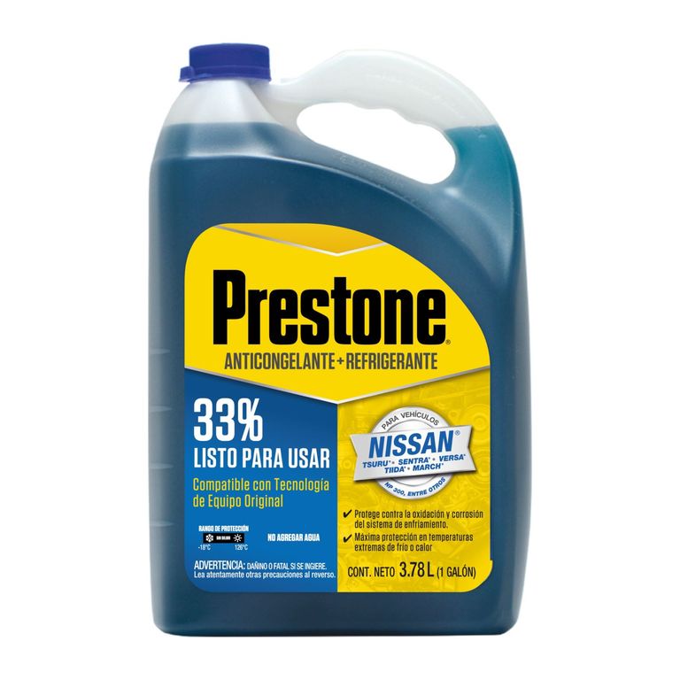 Refrigerante anticongelante Nissan al 33% azul 1 Gln PRESTONE ...