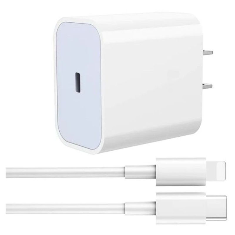 Adaptador y Cable de carga rápida 20W entrada C a Lightning GENERICO ...