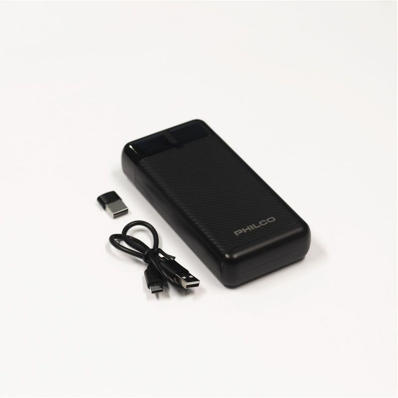 Power Bank 20000mAh PHILCO Tipo-C Micro FLP2720CB BK Negro PHILCO ...