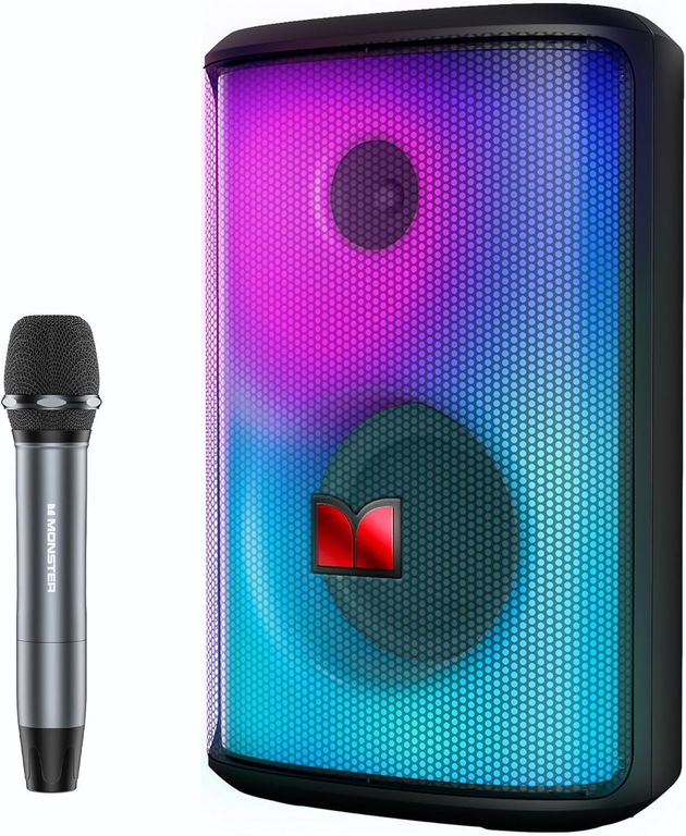 Monster Sparkle 80W Parlante Bluetooth y Microfono Karaoke Inalambrico ...