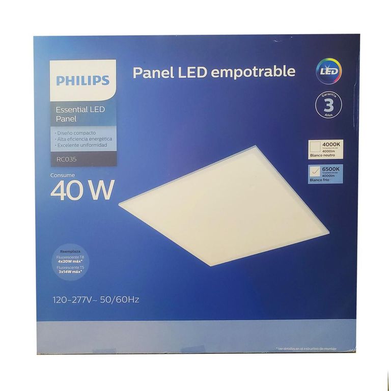 Philips Panel Led Empotrable 40W 60x60 6500k | Sodimac Perú