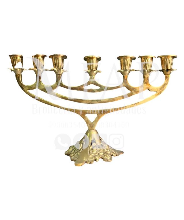 Candelabro tradicional en bronce - 7 velas MFAP BRONCERIA Y ...