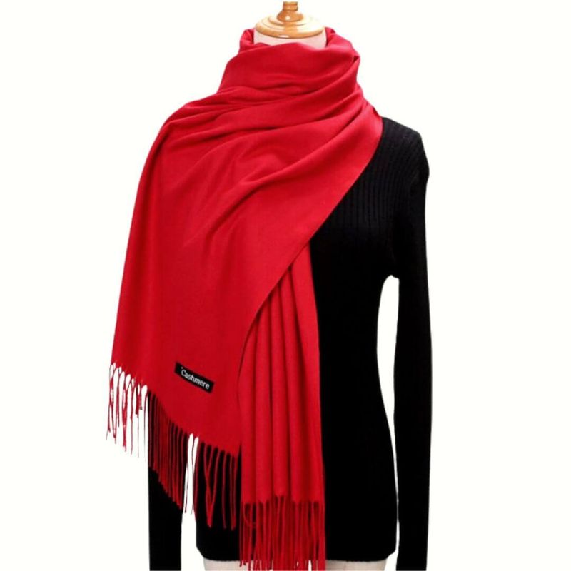Maxi Bufandas Rojo Cashmere Pashmina - Miden 180x70cms GENERICO | falabella.com