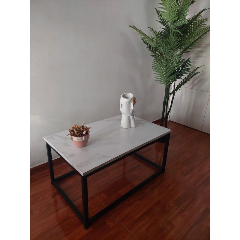 Mesa de centro industrial rectangular color marmol brillante 80x50x40 GENERICO | falabella.com