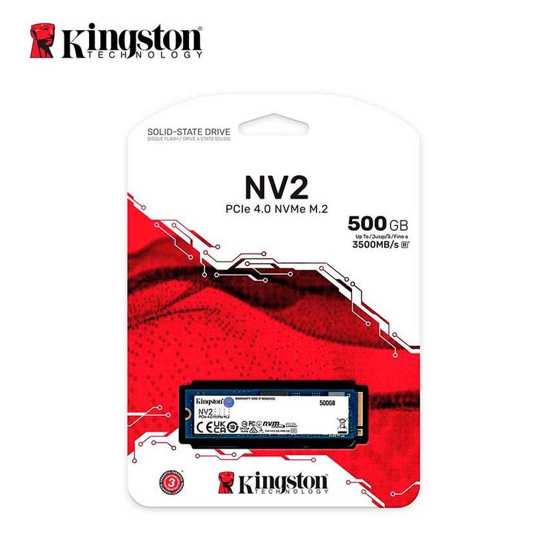 Disco SSD Kingston NV2 NVMe PCIe 4.0 500GB (SNV2S/500G) KINGSTON ...