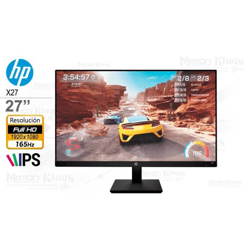 MONITOR 27 HP X27 FHD 165HZ 1MS GAMING BLACK HP | falabella.com