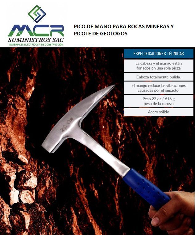 PICO DE MANO PARA ROCAS MINERAS DE 22 ONZAS O 616 GRAMOS GENERICO ...