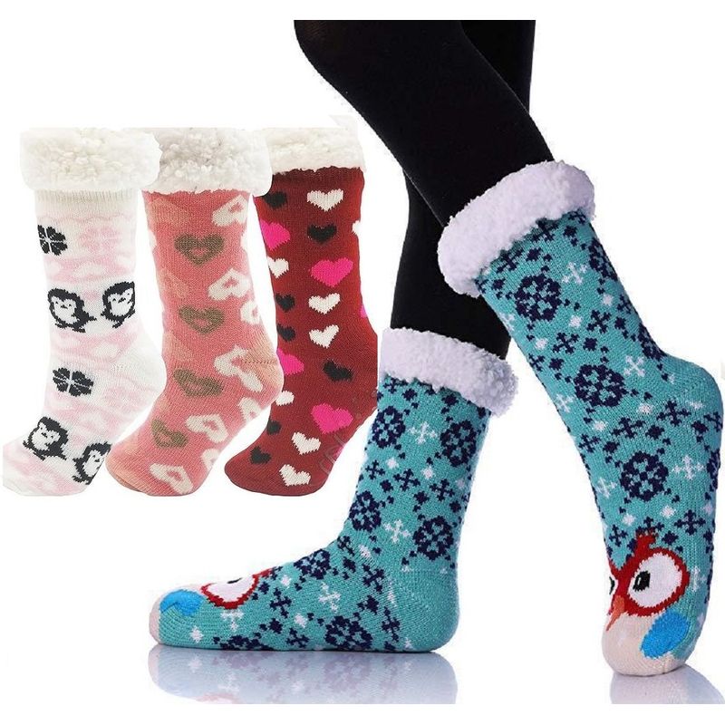 Medias con peluche interno calcetines invernales calentadores unisex ...