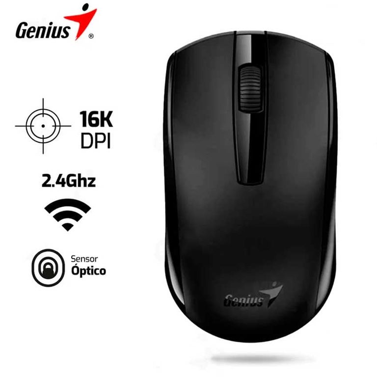 Mouse GENIUS ECO-8100 Inalambrico Recargable 1.600 Dpi Negro | Sodimac Perú