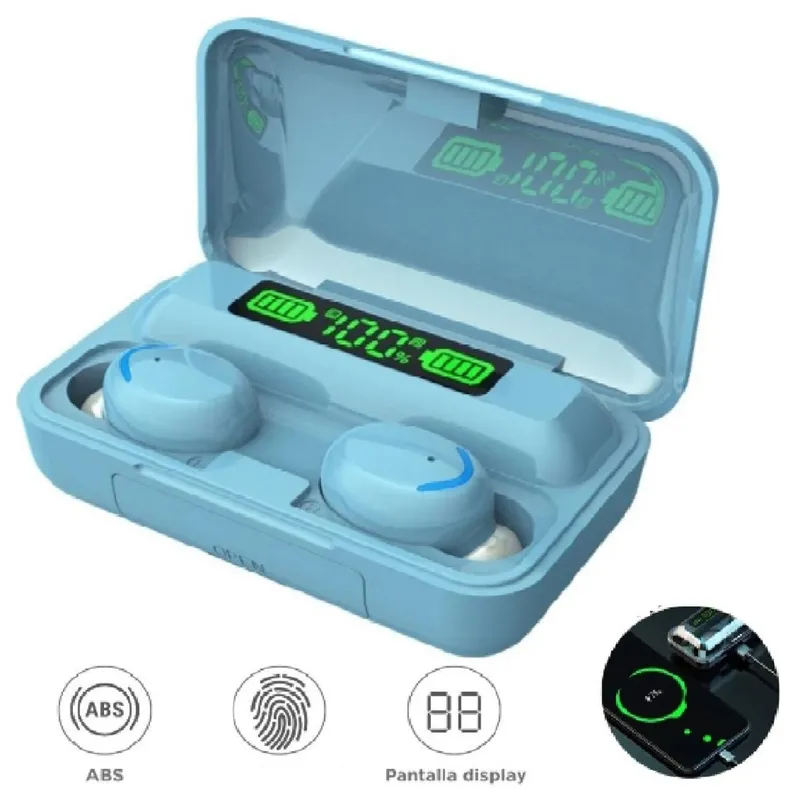 Audífonos inalámbricos Pantalla LED Bluetooth F9 con powerbank-CELESTE CLN TECH | falabella.com