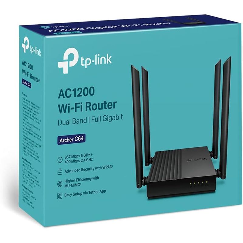 Router TP-Link Archer C64 AC1200 Dual Band Gigabit WiFi TP LINK ...