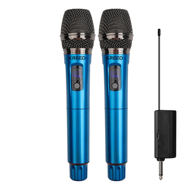 Micrófonos de mano Inalámbrico Recargable Dual G012 - Azul KREED ...