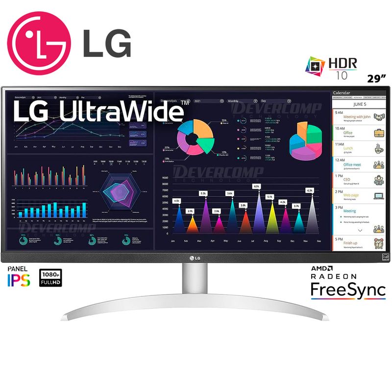 Monitor LG UltraWide 29WQ600-W 29' FHD IPS 100Hz HDMI DP LG | falabella.com