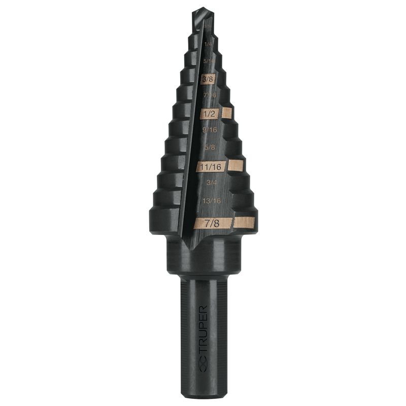 Broca 3/16" - 7/8" Escalonada para Fierro Metal HSS 12125 Truper TRUPER ...