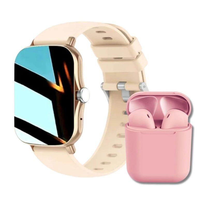 Pack Smartwatch A58 Plus Dorado y Audifono I12 Rosado. HANDS UP ...