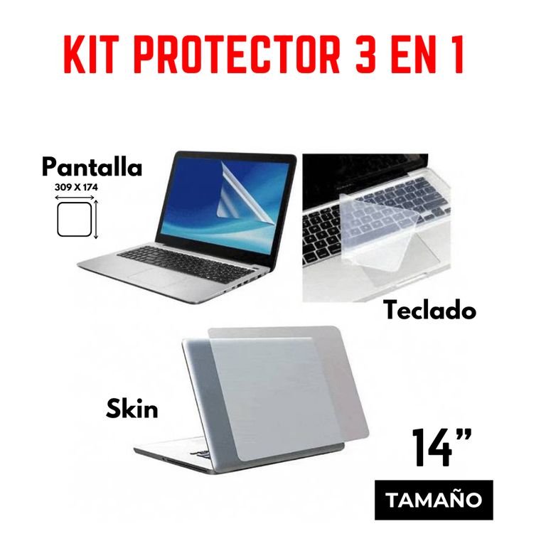 Protector para Laptop Teclado Pantalla y Tapa Skin 14" GENERICO ...