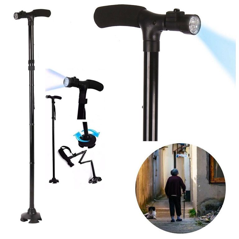 Bastón Con Luz Led Plegable 4 Patas GENERICO | Falabella Perú